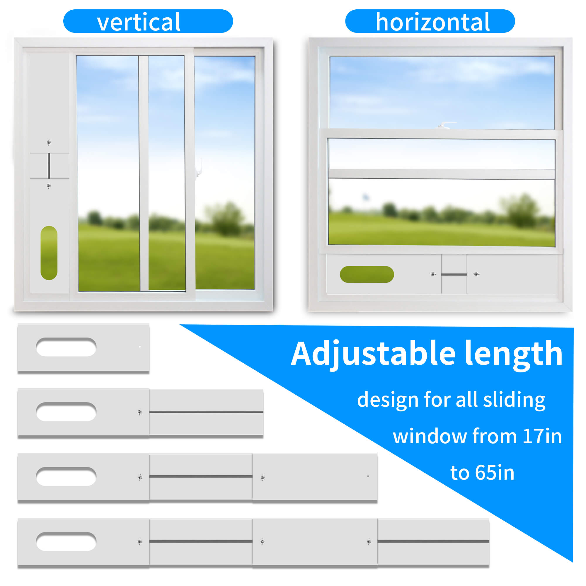 Portable Air Conditioner Window Vent Kit,4 Packs PVC Seal Panel, Max A ...